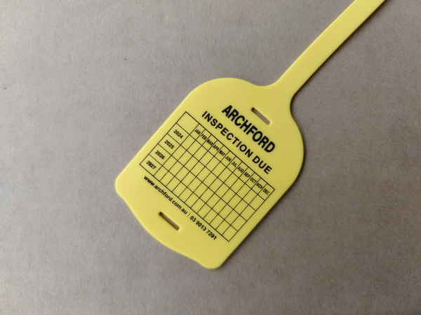 Archford Inspection Due Rubber Tag | Weather Resistant | Fast Shipping